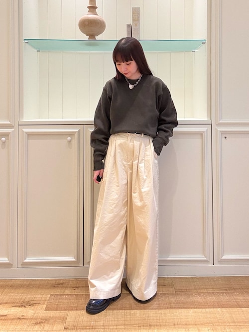 セール】【MAQWEL/マクウェル】ウォッシャブルタックワイドパンツ