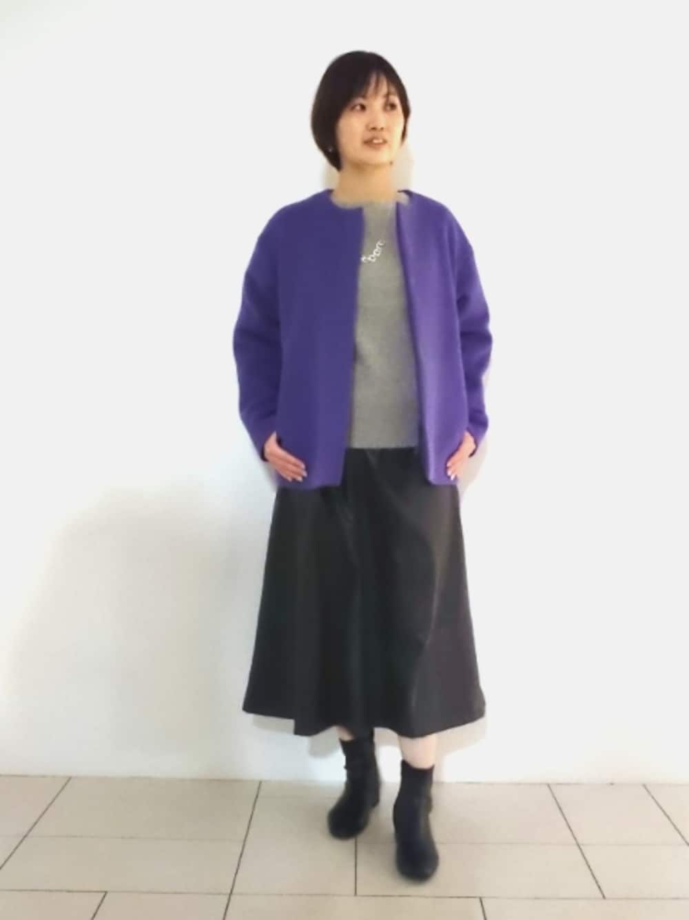 gissy(INDIVI OFFICIAL)｜INDIVIのノーカラーコートを使ったコーディネート - WEAR