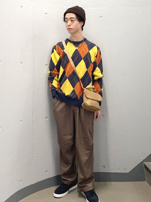 セール】SHIPS: 12ゲージ アーガイル クルーネック ニット（ニット