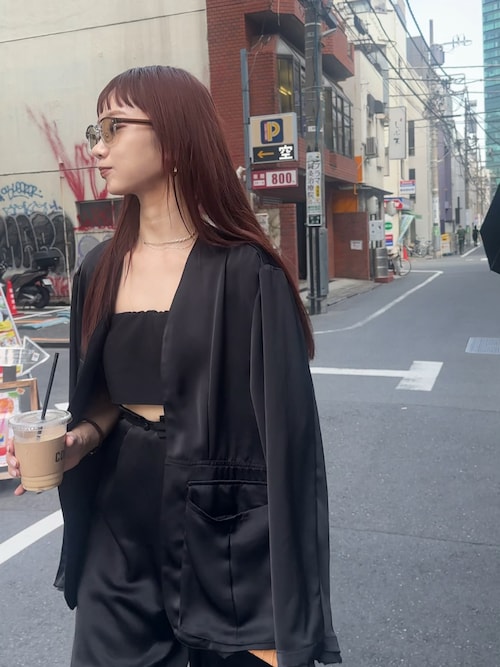 TOMOKA｜LA PEAU DE GEMのノーカラージャケットを使ったコーディネート - WEAR