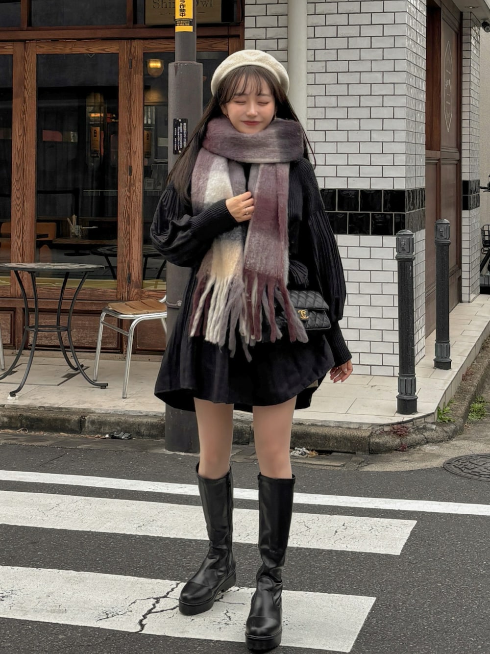 白濱楓雅 ( ふぅ )🍨｜pomiiiのマフラーを使ったコーディネート - WEAR