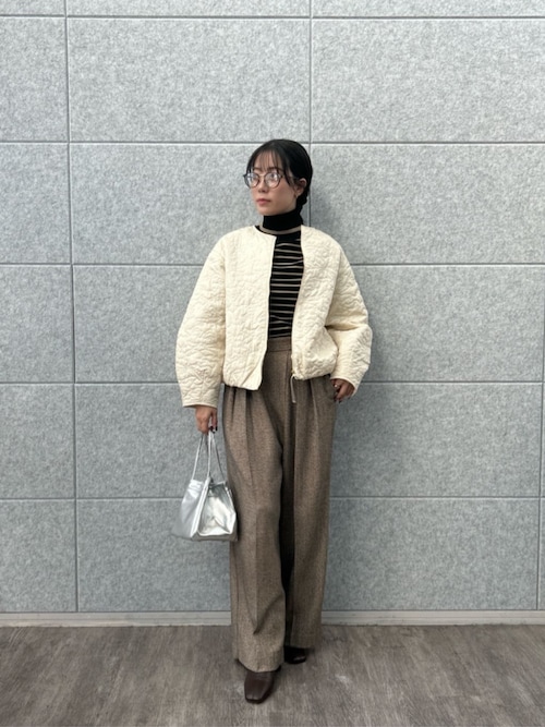 ダブルタックヘリンボーンワイドパンツ（その他パンツ）｜cloenc