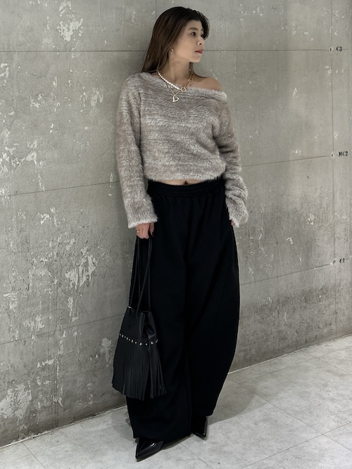 セール】FAUX FUR KNIT CROP トップス（ニット/セーター）｜MOUSSY