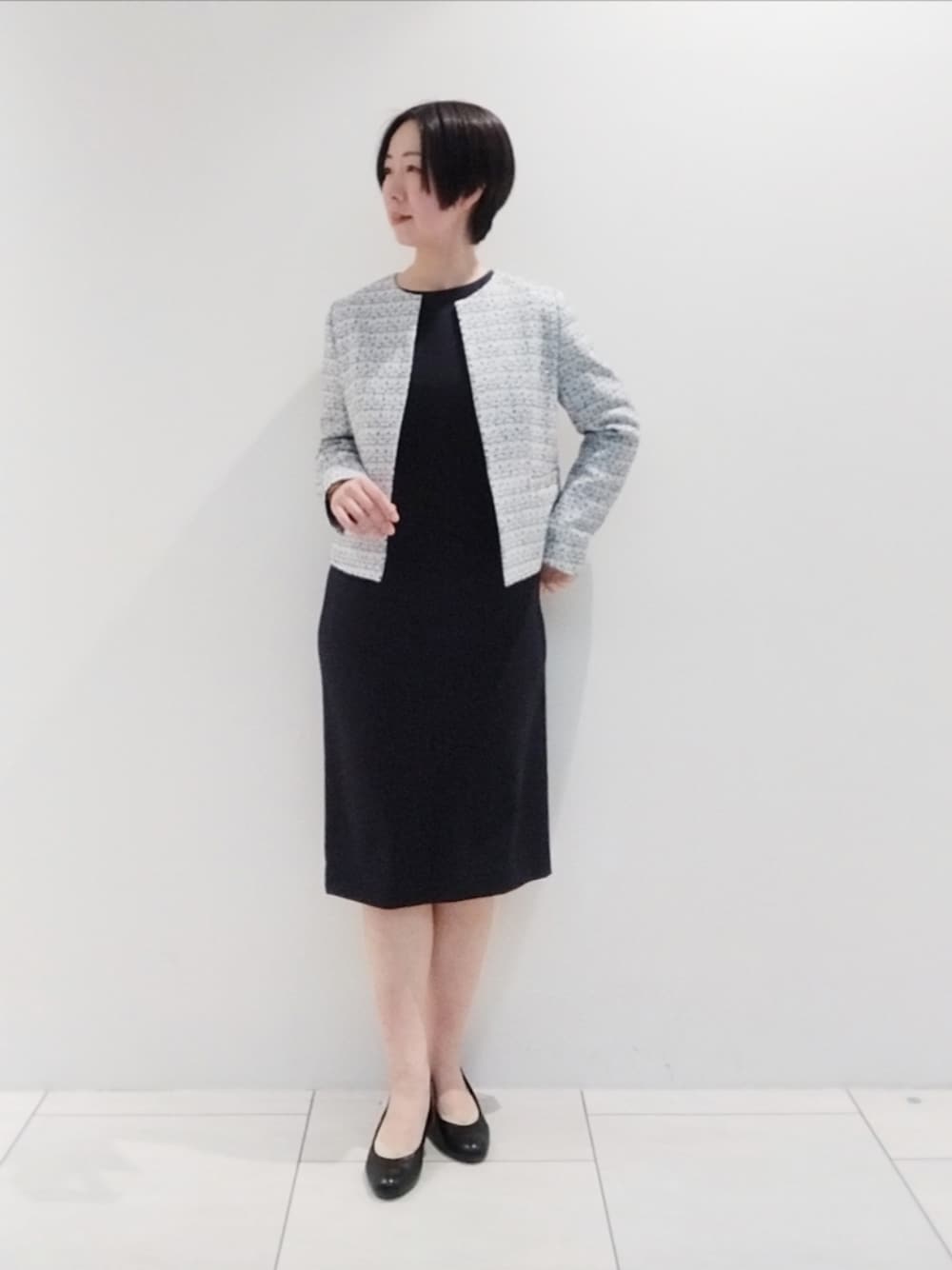 ささきん(INDIVI OFFICIAL)｜INDIVIのノーカラージャケットを使ったコーディネート - WEAR