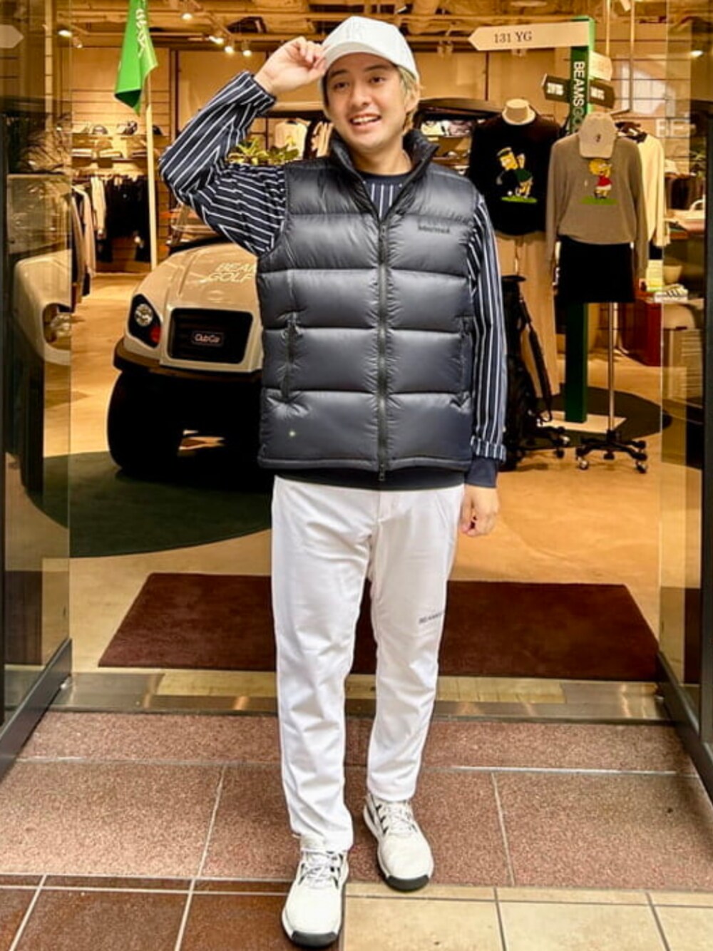 BEAMS GOLF(BEAMS GOLF)｜MARMOTのダウンベストを使ったコーディネート - WEAR