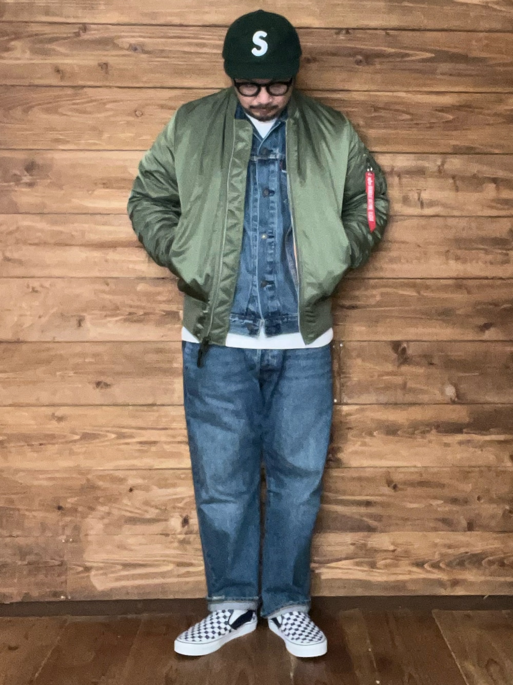 MA-1を使った「Gジャン」のメンズ人気ファッションコーディネート