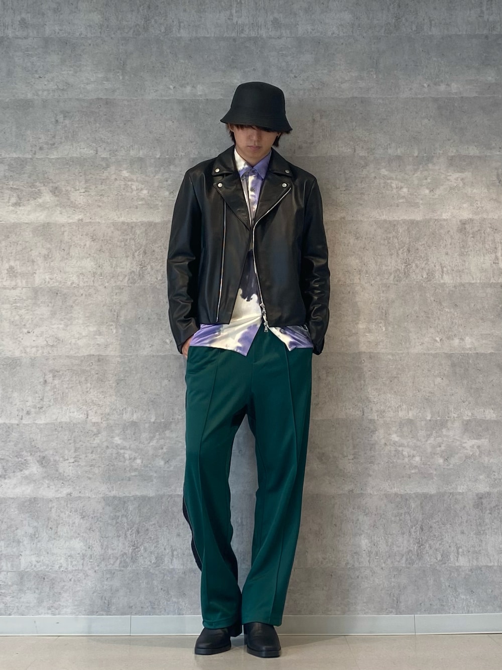 Haruto(tk.TAKEO KIKUCHI ルクア大阪店)｜tk.TAKEO KIKUCHIのライダースジャケットを使ったコーディネート - WEAR