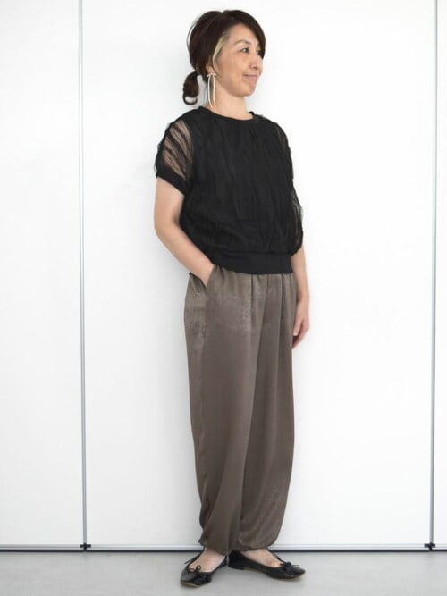 MICHEL KLEIN / ミッシェルクラン 【洗える】ヴィンテージサテンワイド