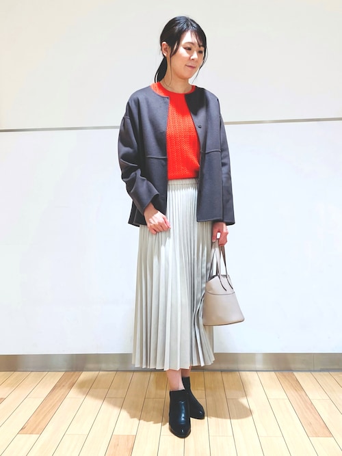 yuka(INDIVI OFFICIAL)｜INDIVIのノーカラーコートを使ったコーディネート - WEAR