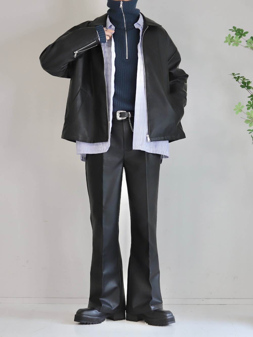 Mr.SZK｜WONDER WONDERのライダースジャケットを使ったコーディネート - WEAR