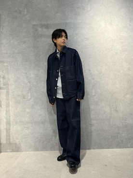「N shirt」Anti Soaked(R)汗染み防止ホリゾンタルカラーシャツ長袖を使った人気ファッションコーディネート - WEAR