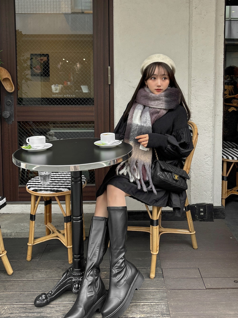 白濱楓雅 ( ふぅ )🍨｜pomiiiのマフラーを使ったコーディネート - WEAR