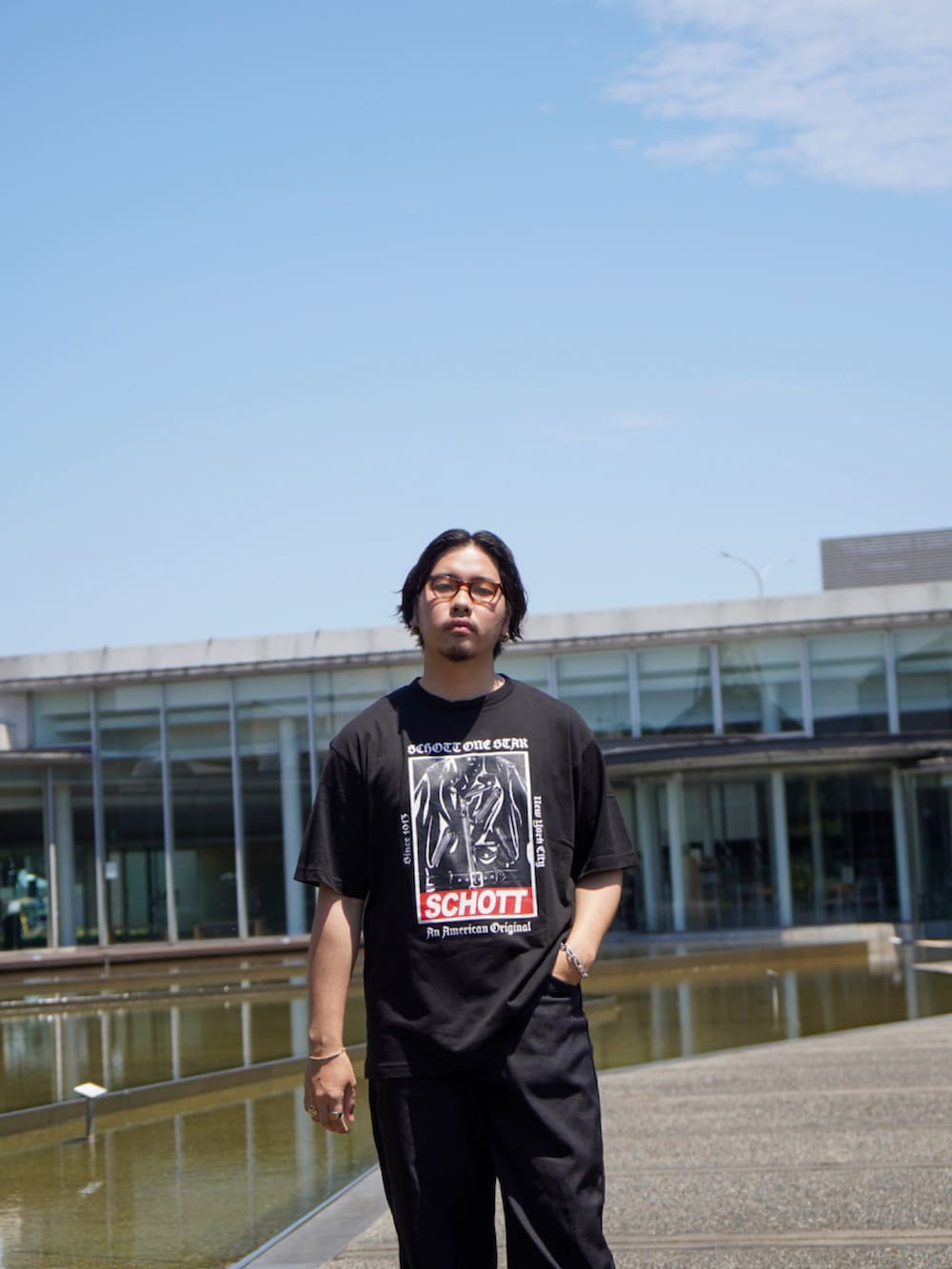 Ryuji Abe(Schott HARAJUKU店)｜Wranglerのスラックスを使ったコーディネート - WEAR