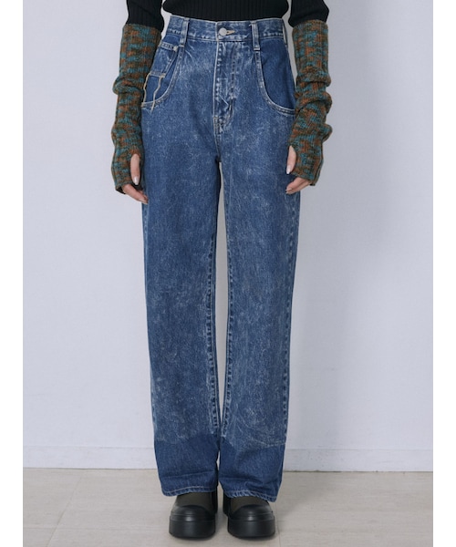 EMODA（エモダ）の「2トーンルーズハイウエストジーンズ（デニムパンツ）」 - WEAR