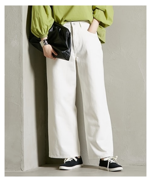nissen（ニッセン）の「綿100％ゆるシルエット超ワイドパンツ [Soiunique]（デニムパンツ）」 - WEAR