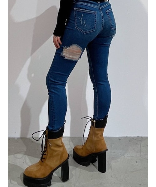 Gyda（ジェイダ）の「mw Both Ripped スキニーデニムパンツ（デニムパンツ）」 Wear