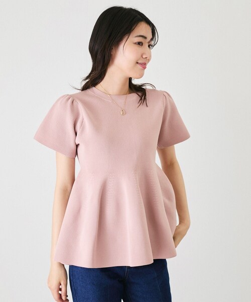 Jayro（ジャイロ）の「ペプラム半袖ニット（ニット/セーター）」 - WEAR