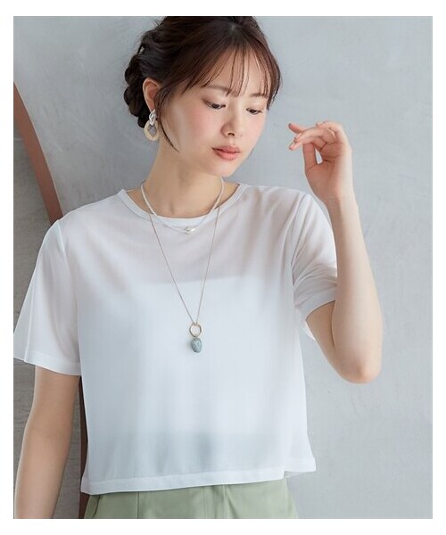 nissen（ニッセン）の「大きいサイズ シアートップス miclat（Tシャツ/カットソー）」 - WEAR