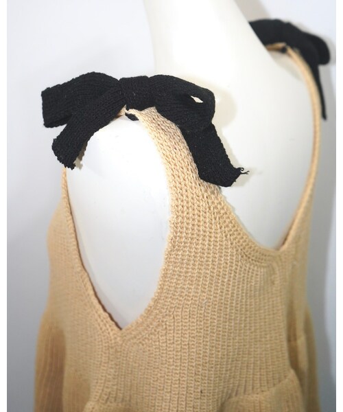 A.D.G（エーディージー）の「Shoulder Ribbon Camisole (beige)（キャミソール）」 - WEAR