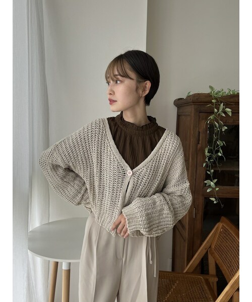 neam（ニーム）の「mesh short knit cardigan（カーディガン/ボレロ）」 - WEAR