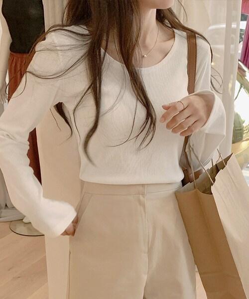 DHOLIC（ディーホリック）の「リブ長袖Tシャツ（Tシャツ/カットソー）」 - WEAR