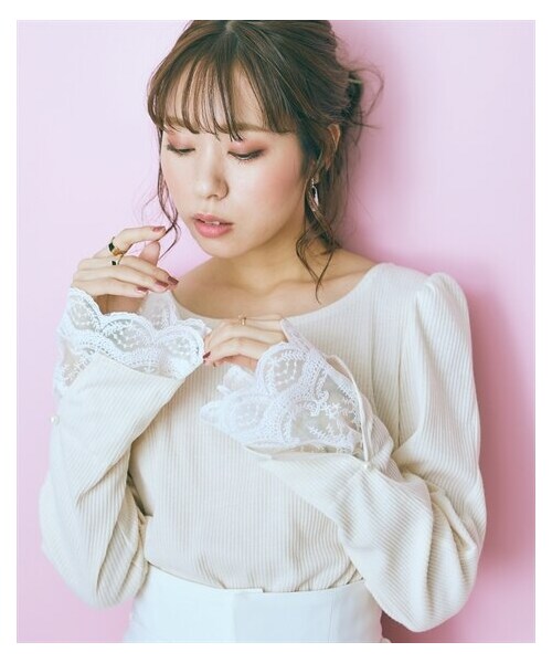 nissen（ニッセン）の「大きいサイズ レースデザイントップス marun（Tシャツ/カットソー）」 - WEAR