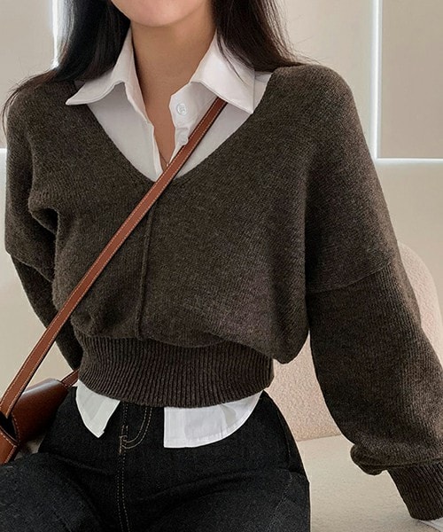 DHOLIC（ディーホリック）の「Vネックラインウール混ニット（ニット/セーター）」 - WEAR