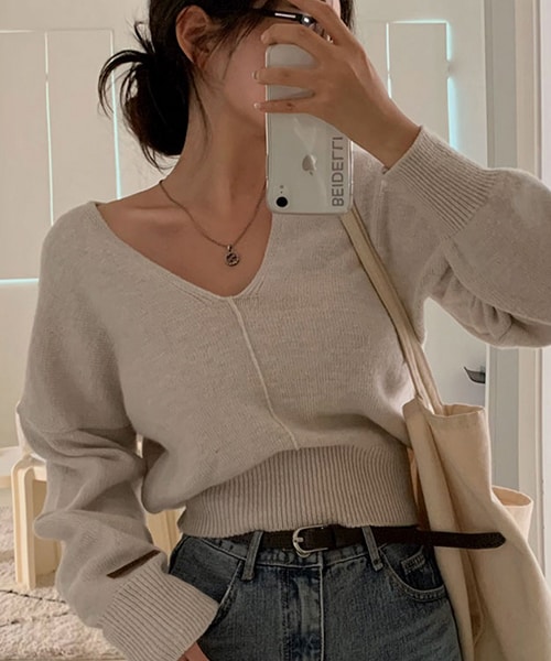 DHOLIC（ディーホリック）の「Vネックラインウール混ニット（ニット/セーター）」 - WEAR