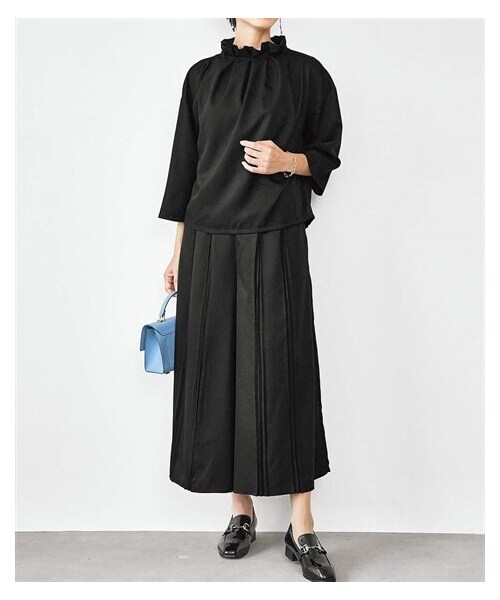 nissen（ニッセン）の「【シニアファッション】スタンド襟ブラウス+