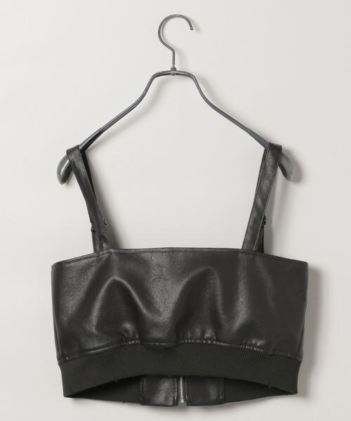 JEANASIS（ジーナシス）の「フェイクレザーZIPビスチェ（）」 - WEAR