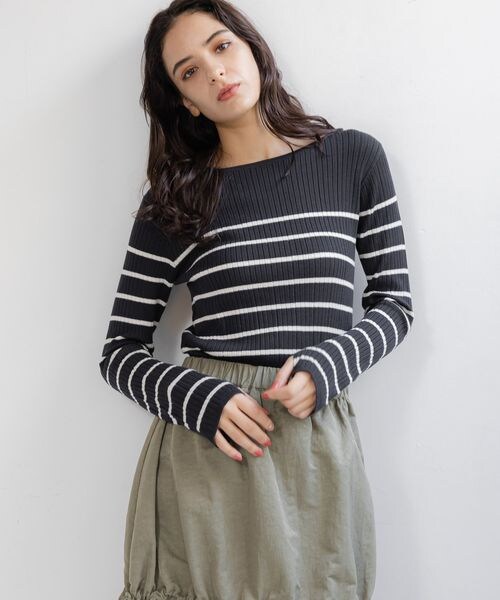 LAKOLE（ラコレ）の「12ゲージリブボートネック（）」 - WEAR