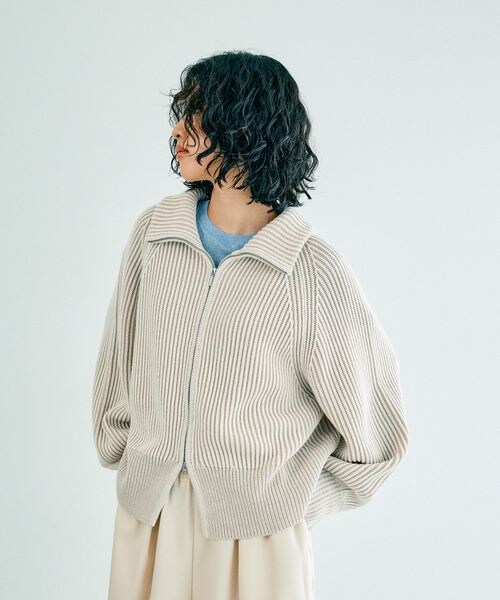 LEPSIM（レプシィム）の「7ゲージ配色リブZIPカーディガン（）」 - WEAR
