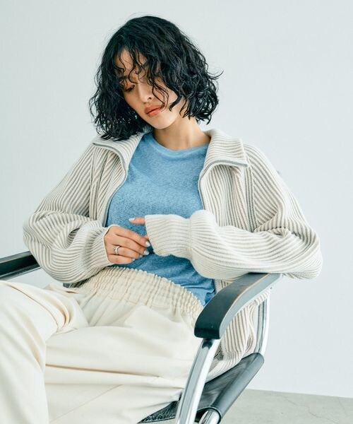 LEPSIM（レプシィム）の「7ゲージ配色リブZIPカーディガン（）」 - WEAR