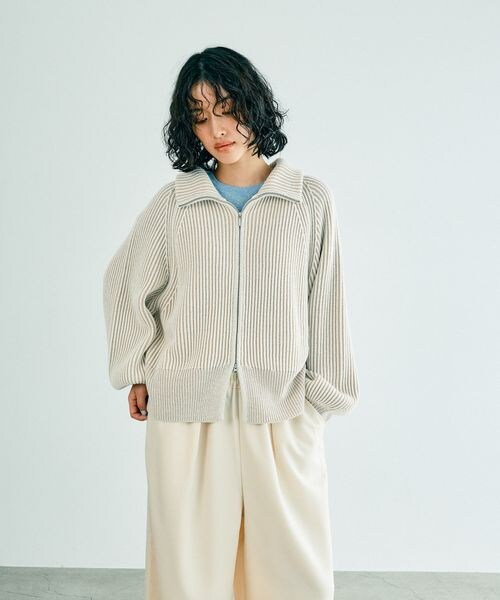 LEPSIM（レプシィム）の「7ゲージ配色リブZIPカーディガン（）」 - WEAR