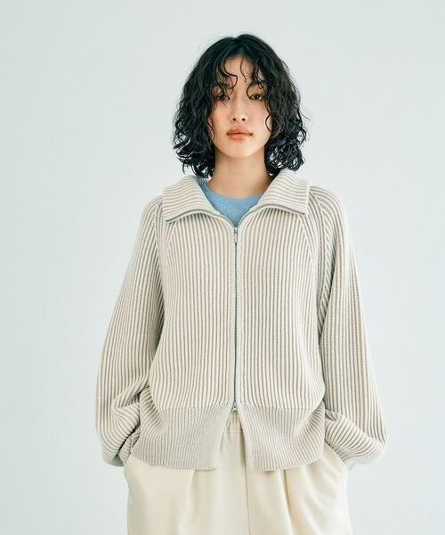 LEPSIM（レプシィム）の「7ゲージ配色リブZIPカーディガン（）」 - WEAR
