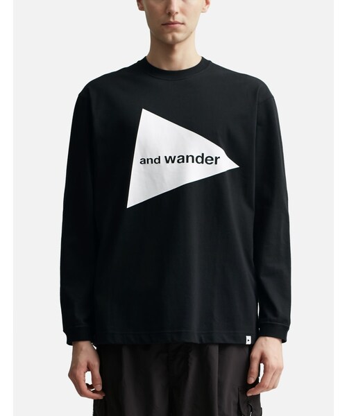 and wander（アンドワンダー）の「and wander Logo Long Sleeve T-shirt（）」 - WEAR