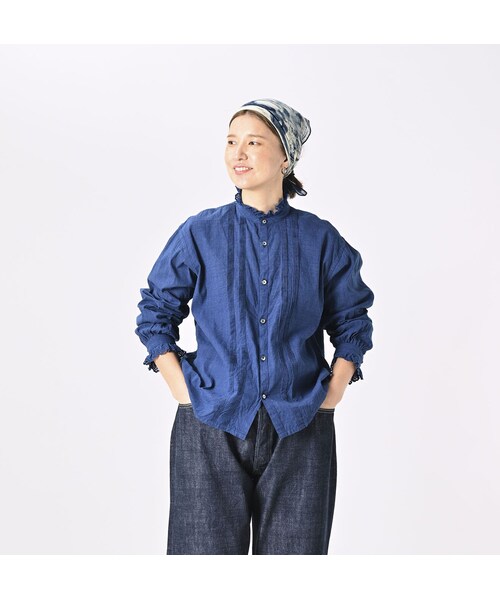 45R（フォーティファイブアール）の「インドカディのカットワークブラウス（藍）（）」 - WEAR