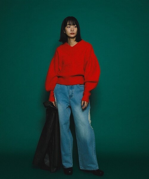 KBF（ケイビーエフ）の「V領立體感針織衫（）」 - WEAR