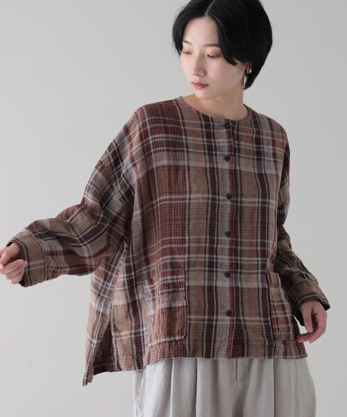 studio CLIP（スタディオクリップ）の「《natural by clip》リネンチェックワイドシャツ（）」 - WEAR