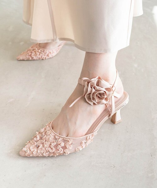 RANDA（ランダ）の「【Flower Collection】2WAYフラワーモチーフアンクルストラップパンプス（）」 - WEAR