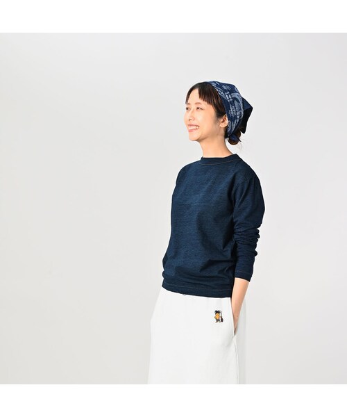 45R（フォーティファイブアール）の「葉山ものがたり カモンメくん刺繍の90845星Tシャツ（インディゴ）（）」 - WEAR