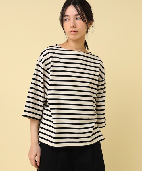 RNA-N（アールエヌエーエヌ）の「M2431 コットンボーダーハーフスリーブバスクT（）」 - WEAR