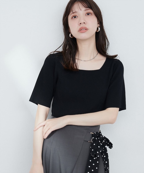 natural couture（ナチュラルクチュール）の「【ako】前後2WAYリブニットプルオーバー（ニット/セーター）」 - WEAR