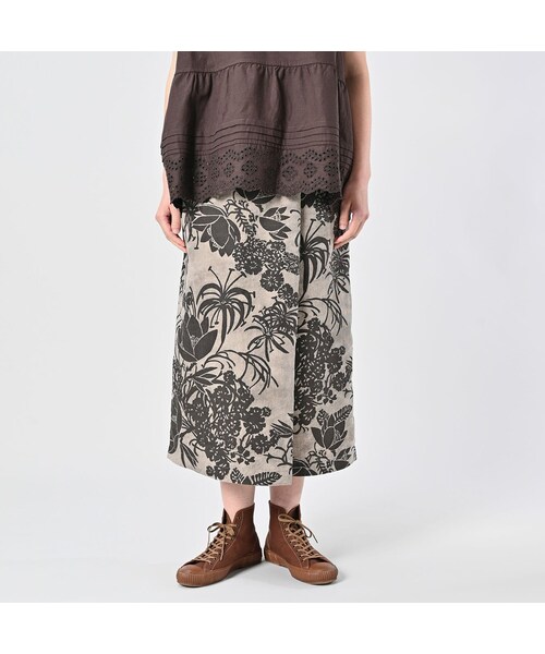 45R（フォーティファイブアール）の「リネンロータスプリントのラップスカート（）」 - WEAR