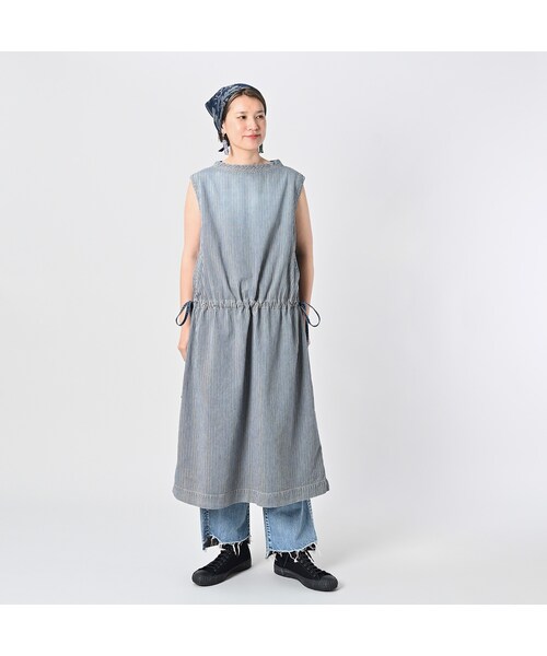 45R（フォーティファイブアール）の「ライ麦デニムのワンピース（ヒッコリー 重）（）」 - WEAR