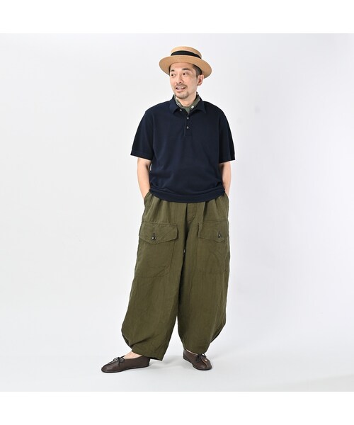 45R（フォーティファイブアール）の「カノコニットソーのポロ MEN（インディゴ）（）」 - WEAR