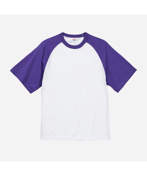 United Athle（ユナイテッドアスレ）の「5.6 OZ RAGLAN BASEBALL T-SHIRT - WHITE/PURPLE ...