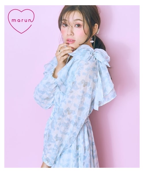 nissen（ニッセン）の「大きいサイズ リボンスリーブワンピース marun（ワンピース）」 - WEAR
