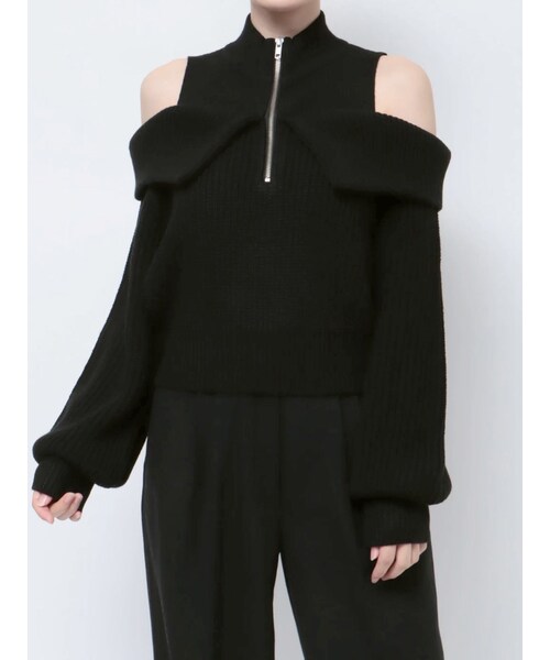 MURUA（ムルーア）の「ショルダーオープンハーフZIPニット（ニット/セーター）」 - WEAR
