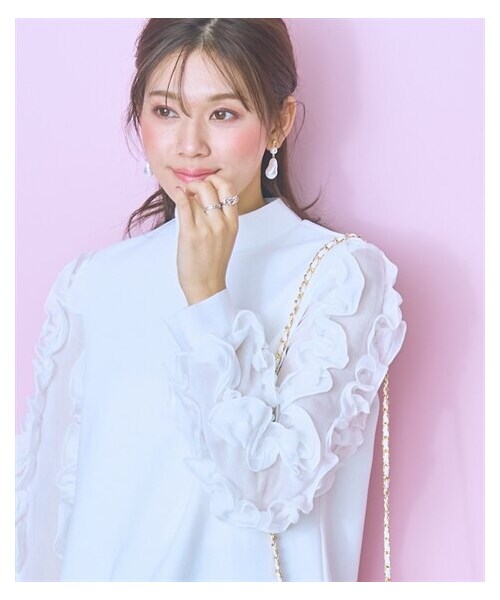 nissen（ニッセン）の「＜大きいサイズ＞袖ボリュームカットソー marun（Tシャツ/カットソー）」 - WEAR